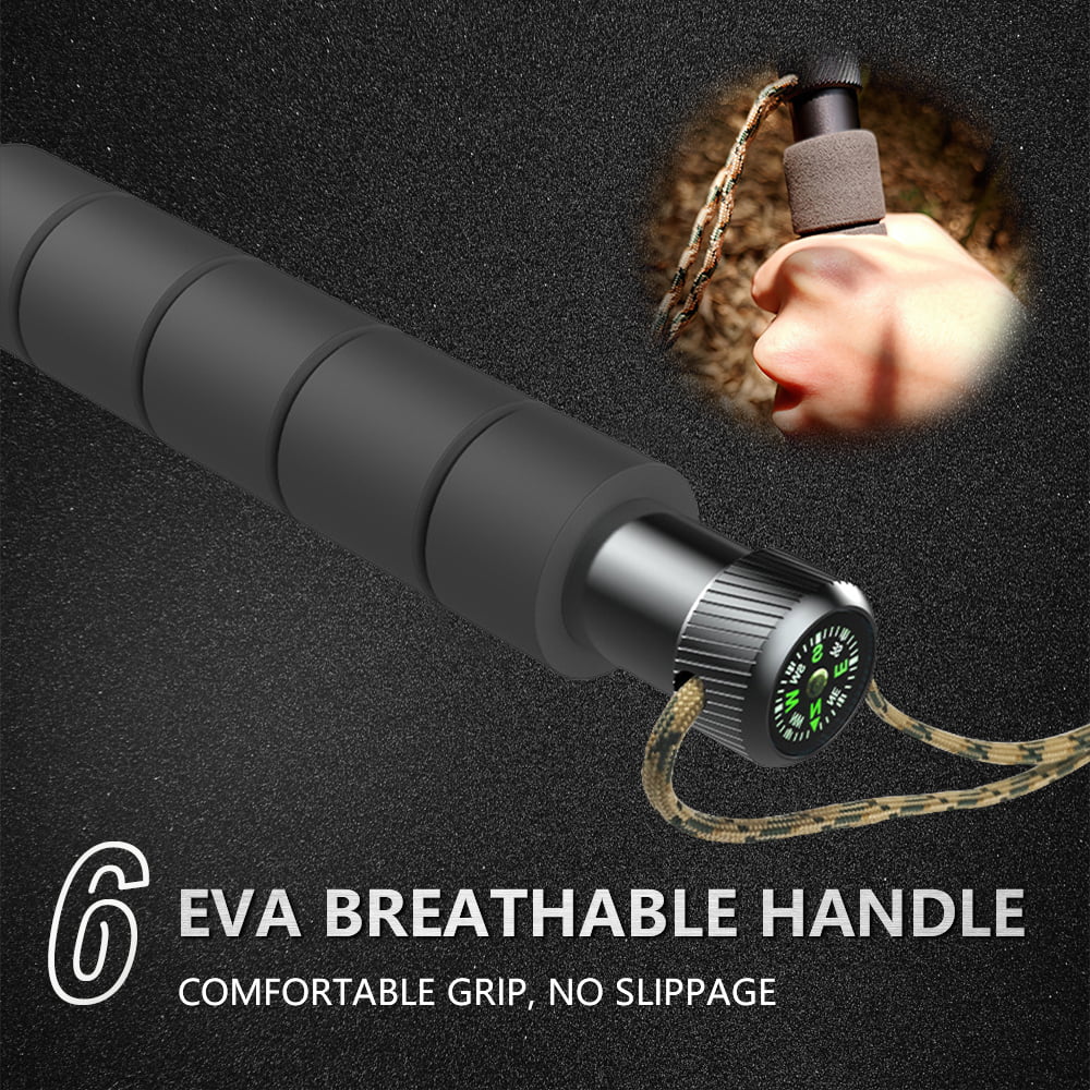 Hiking Pole 15-in-1 Multi-Function Lightweight Walking Stick Stealth A ...