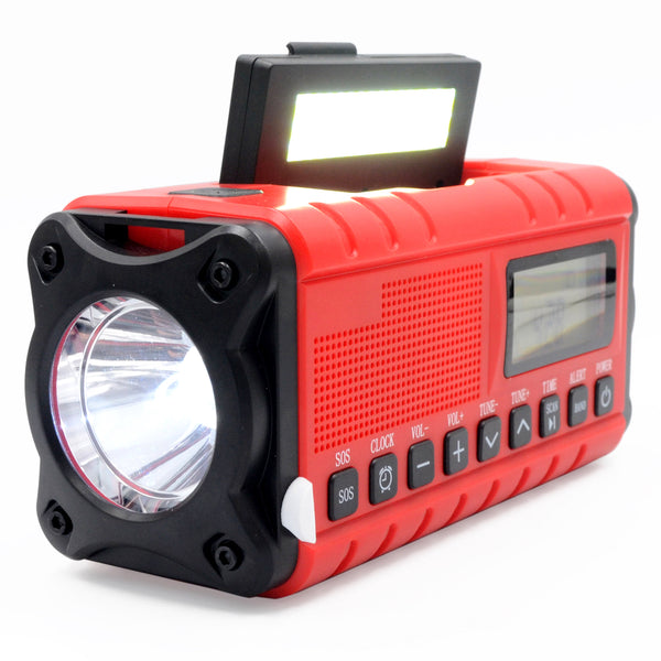 Pro Digital Solar Emergency Radio AM/FM/NOAA & LED Flashlight 10000mAH ...