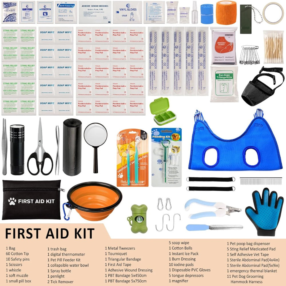 Pet First Aid Kit for Dogs & Cats - Pet Emergency Kit Stealth Angel Su ...