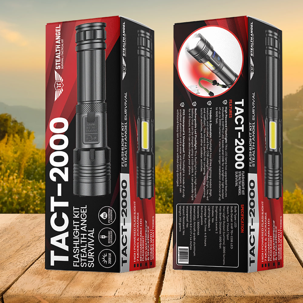 Tact-2000 Flashlight Kit Stealth Angel Survival - Stealth Angel Survival