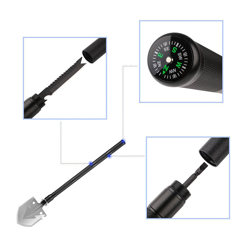 15-in-1 Heavy-Duty Multi-Function Folding Shovel (Black) Stealth Angel ...