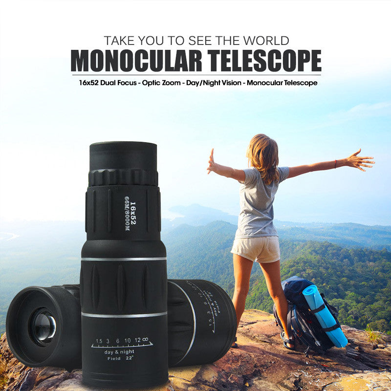 16x52 Dual Focus Monocular Telescope / Spotting Scope Stealth Angel Su ...