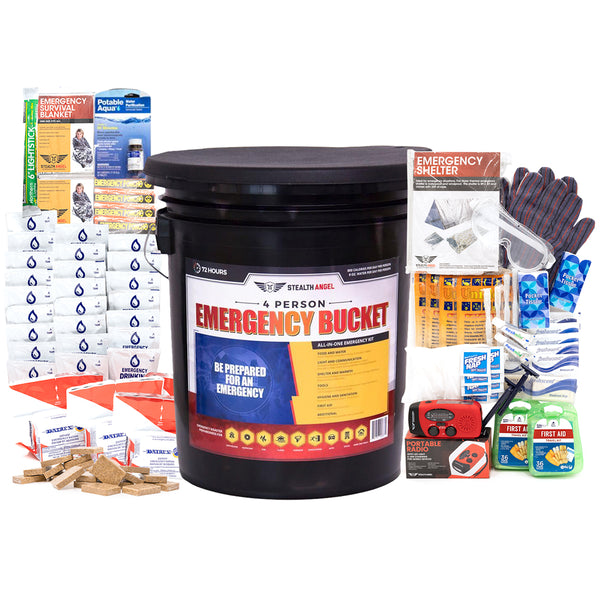 Stealth Angel 4 Person Emergency Bucket (72 Hours) (170 Pieces ...