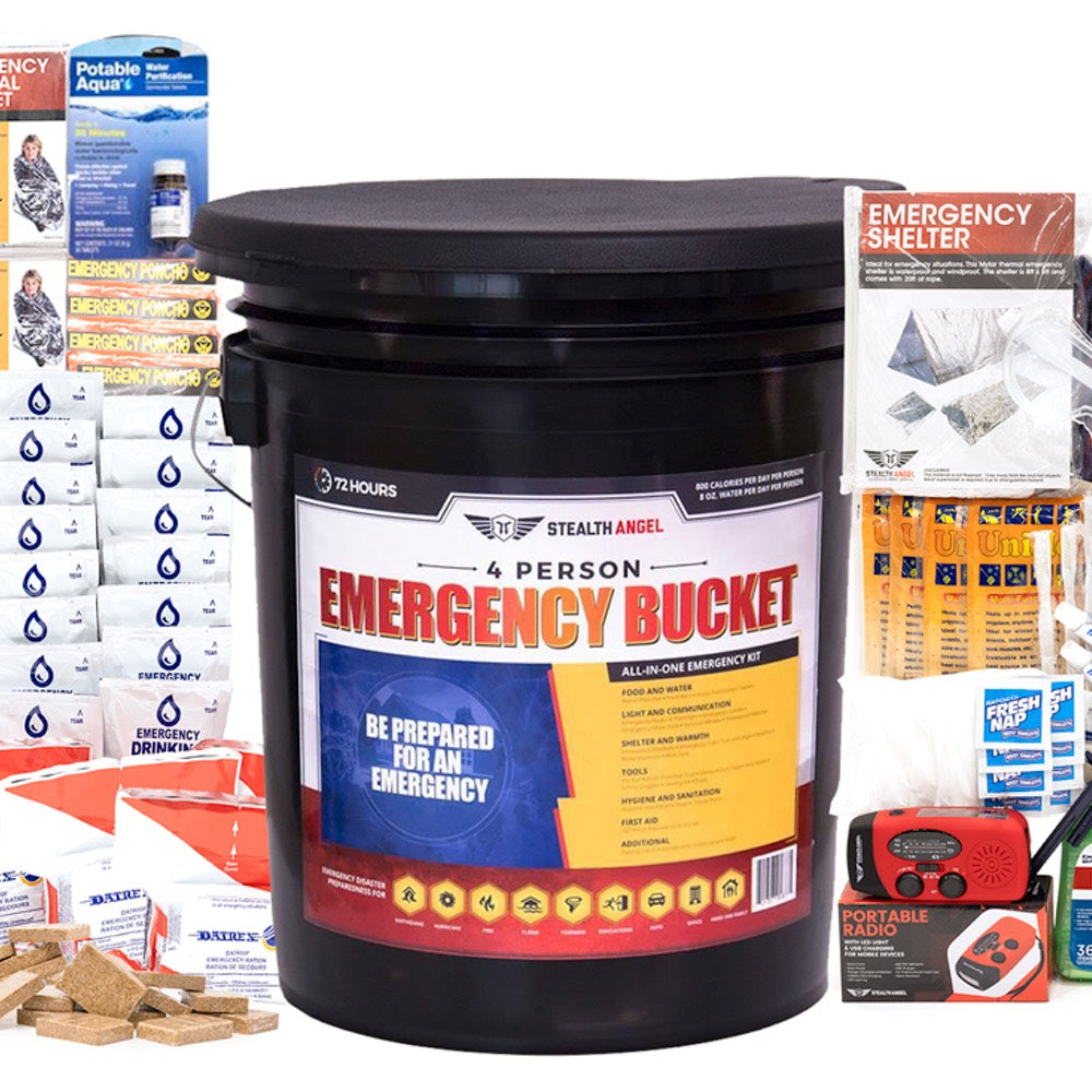 Stealth Angel 4 Person Emergency Bucket (72 Hours) (170 Pieces ...