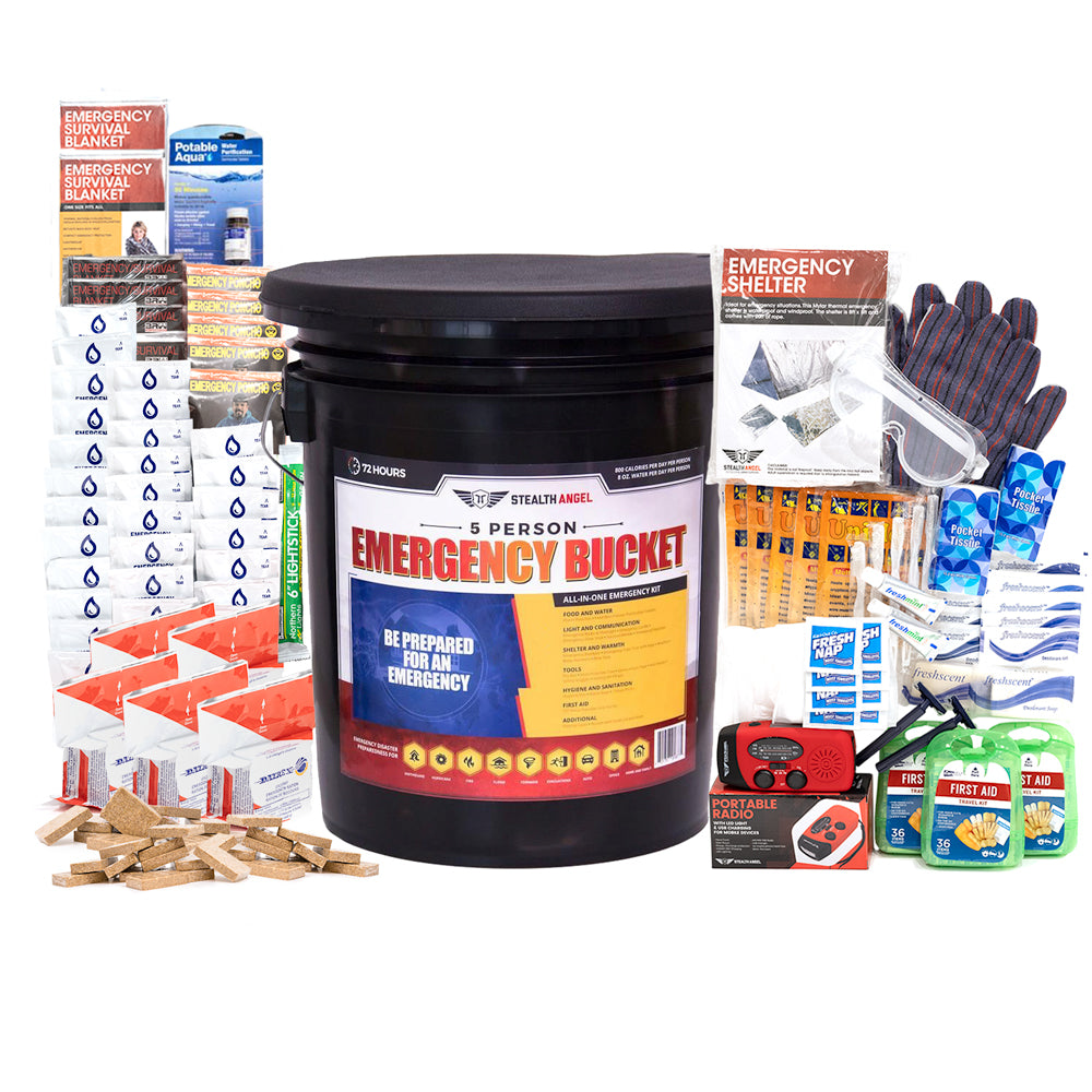 Stealth Angel 5 Person Emergency Bucket (72 Hours) (170 Pieces ...