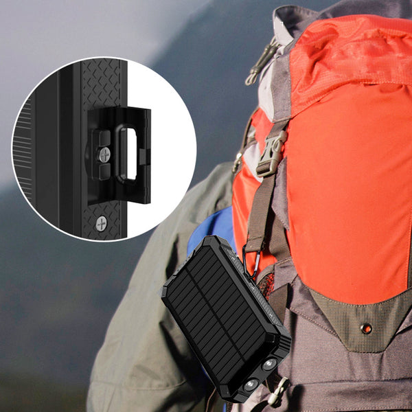 Solar Power Bank Pro 20,000mAh with 4 Built in Cables Qi Wireless Char ...