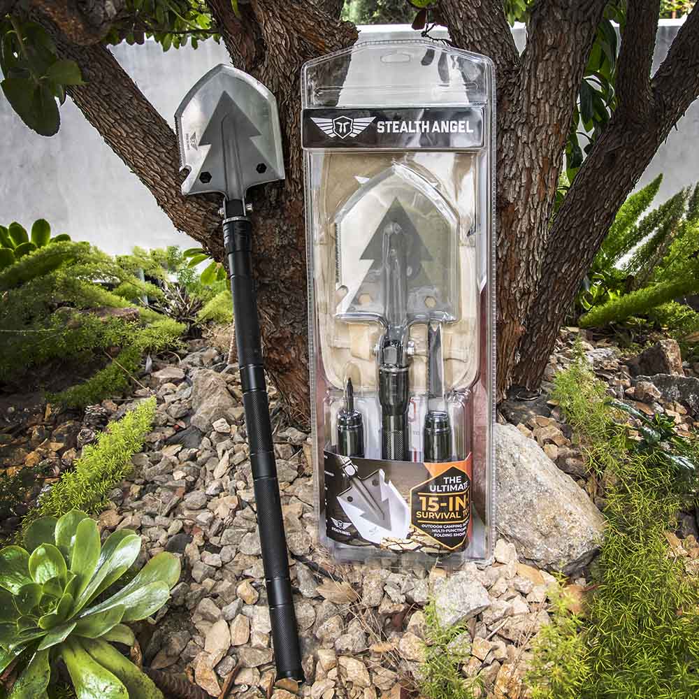 15-in-1 Heavy-Duty Multi-Function Folding Shovel (Black) Stealth Angel ...