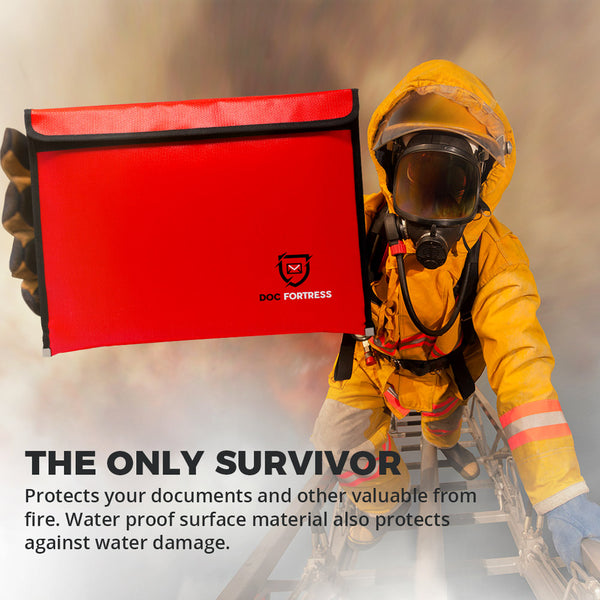 DocFortress Fire & Water Resistant Document/Money Safe Storage Bag ...