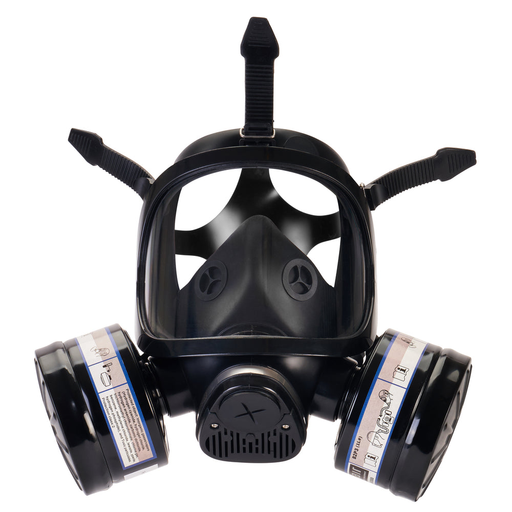 Full Face Tactical Dual Respirator Gas Mask Stealth Angel Survival ...