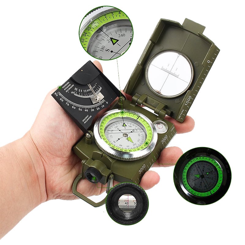 MLC2 Professional Military Lensatic Sighting Metal Compass with Inclin ...