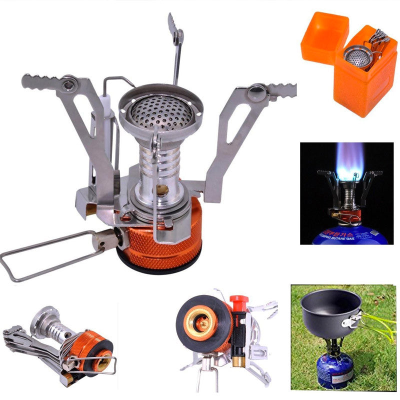 Ultralight Portable Outdoor Pot Pan & Stove Set with Piezo Ignition St ...